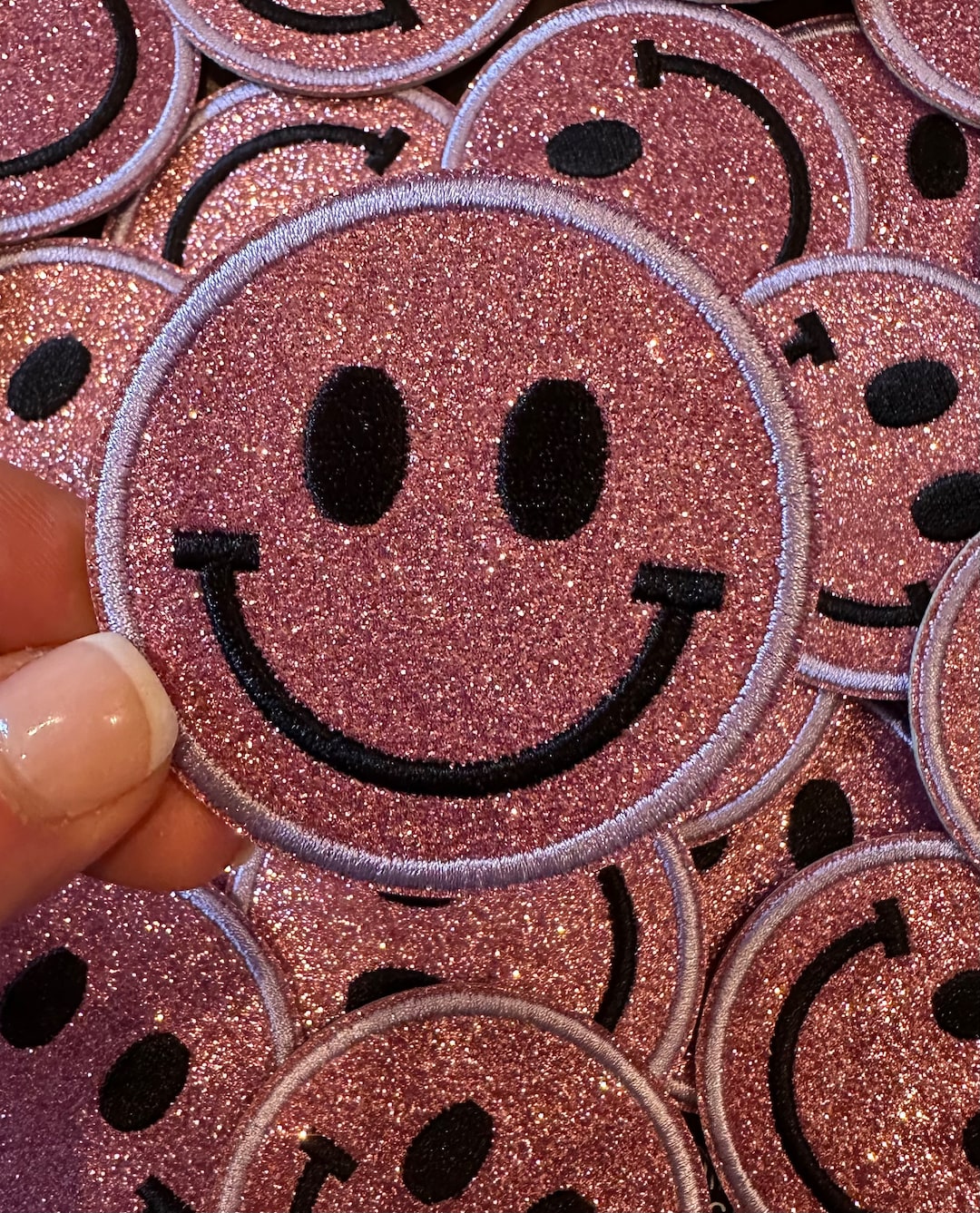 Glitter Smiley Face, Smiley Face Patch, Happy Face Patch, Kids Patch - Etsy