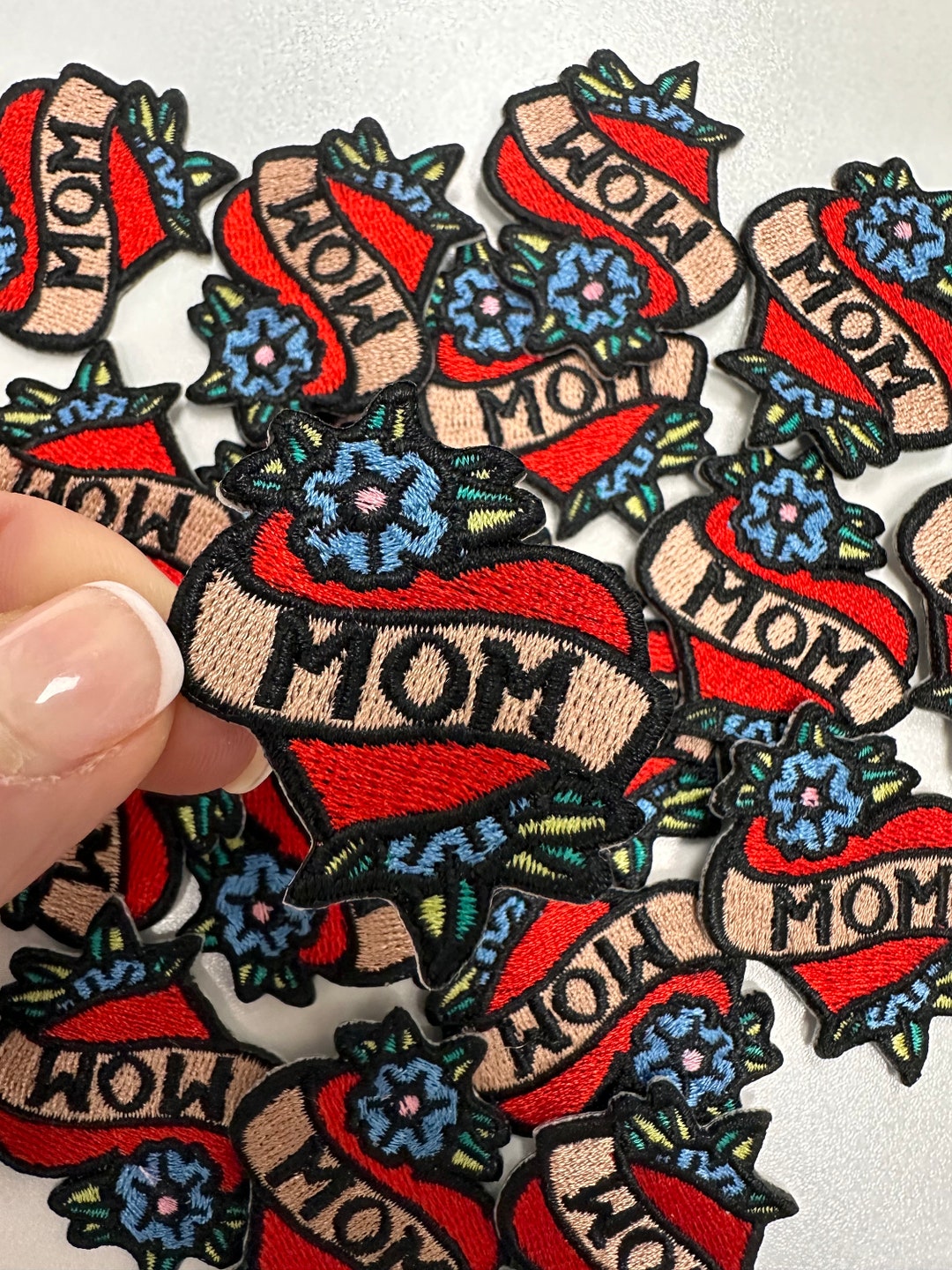 Mom Heart, Iron on Patch, Patch for Hats,mom Patch, Mom Patches - Etsy