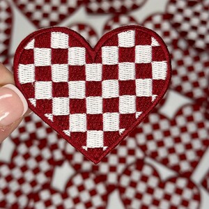 Checkered Heart Patch, Heart Patch, Checkered Heart, Trendy Patch, Game ...