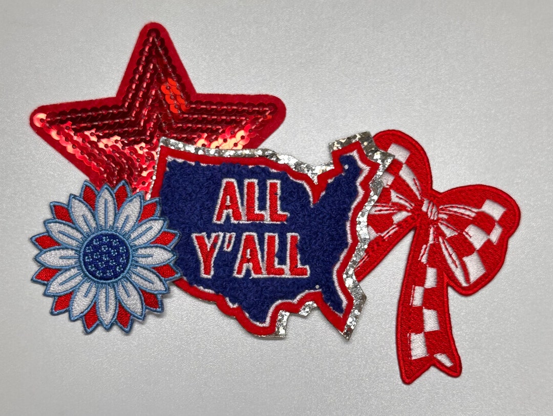 All Yall Chenille Bundle, America, Sequin Patch, USA, Trump Patch ...
