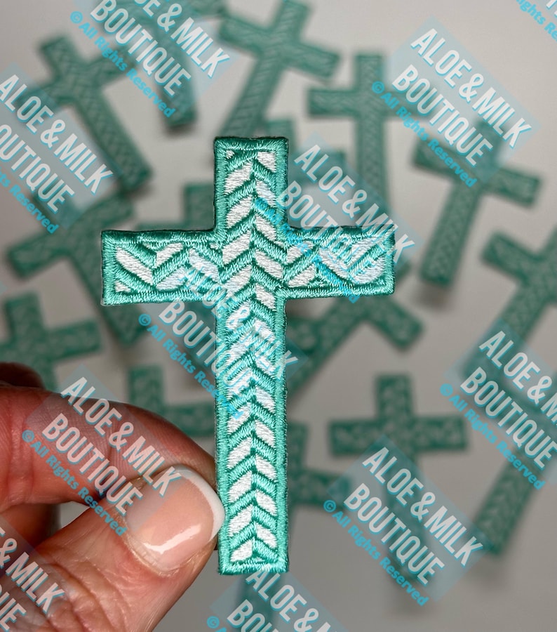 Embroidered Cross Patch: Iron-on Christian Applique - Etsy