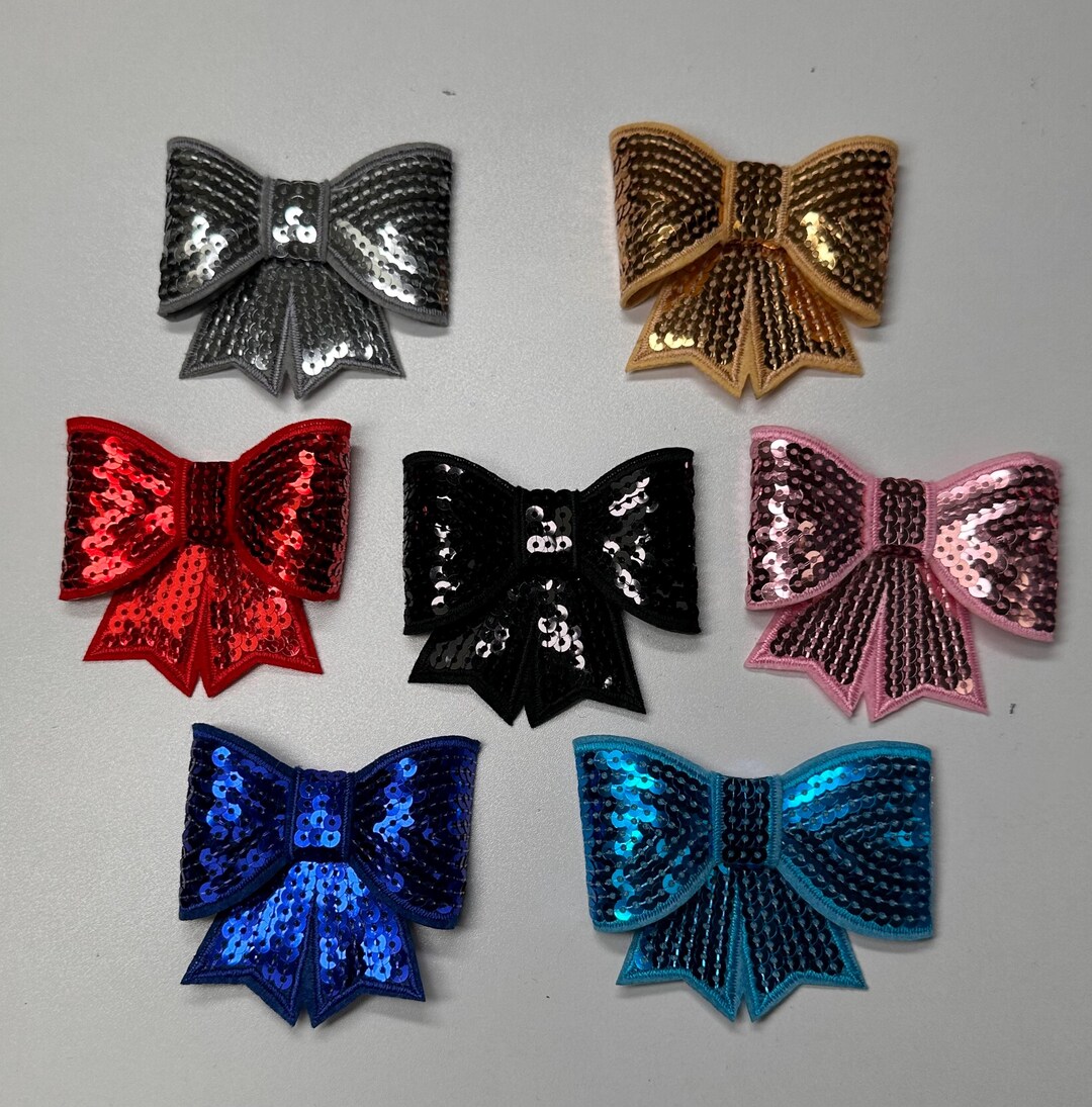 Large Sequin Bow Patch: Iron-on Cheer & Dance Embellishment - Etsy