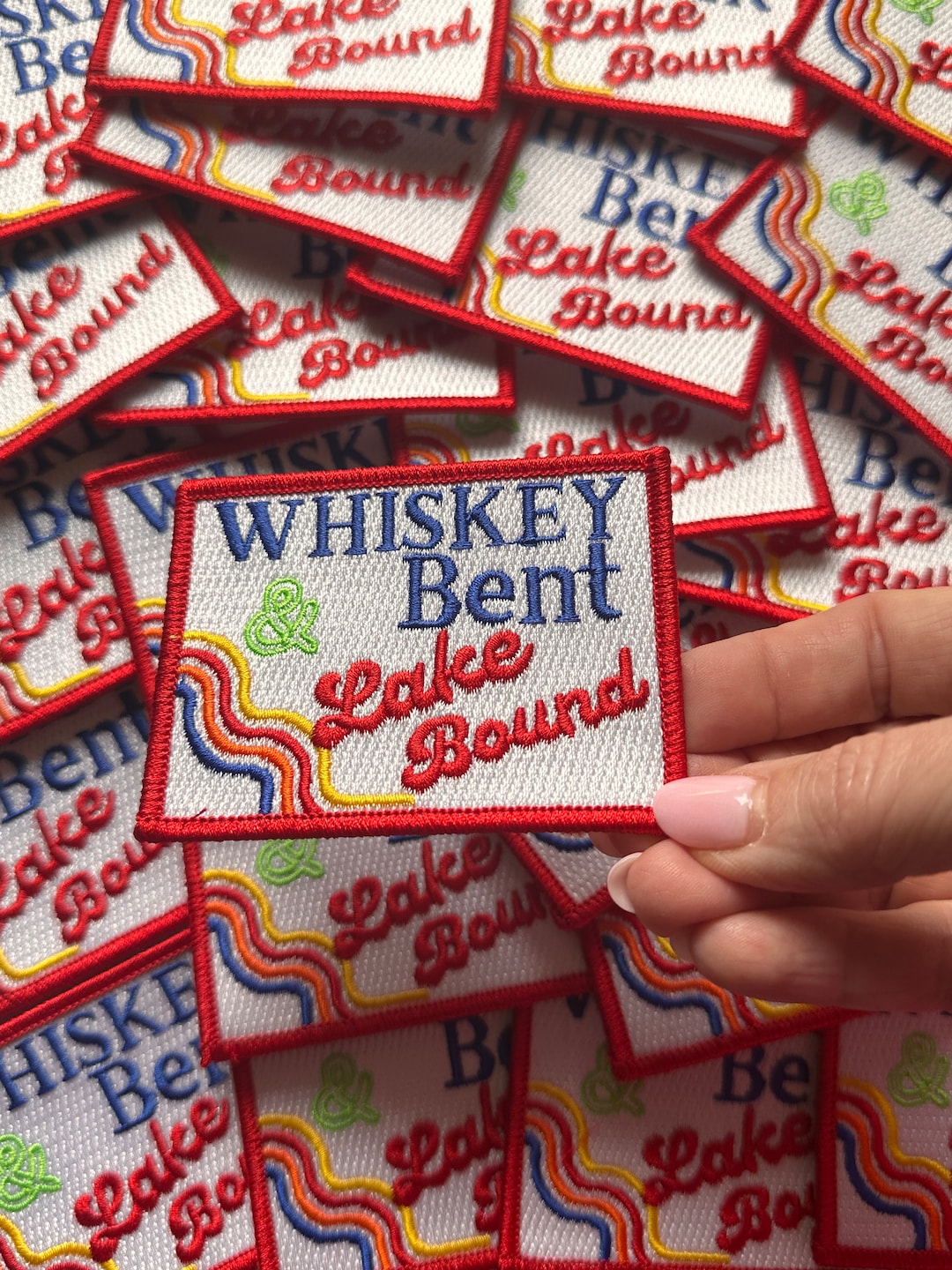 Whiskey Bent & Lake Bound Hat Patch: Embroidered Iron-on Applique - Etsy