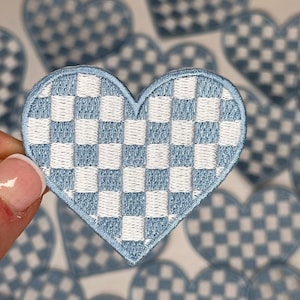 Checkered Heart Patch, Heart Patch, Checkered Heart, Trendy Patch, Game ...