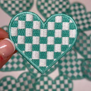Checkered Heart Patch, Heart Patch, Checkered Heart, Trendy Patch, Game ...