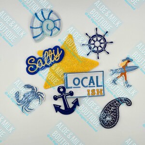 Blue Sundial Shell Patch: Embroidered Iron-on Seashell Applique - Etsy