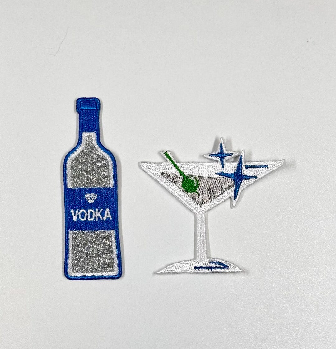 Martini & Vodka Embroidered Iron-on Patch Set - Etsy
