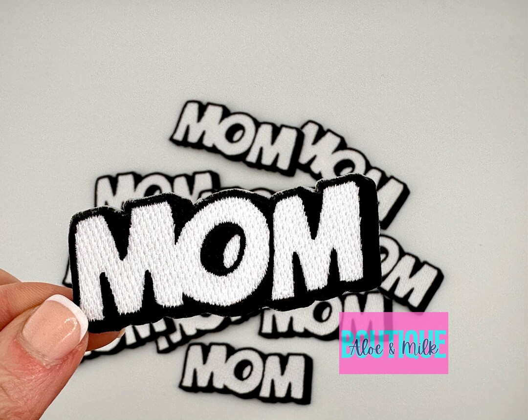 Embroidered Mom Patch: Iron-on Applique (8cm X 3.2cm) - Etsy