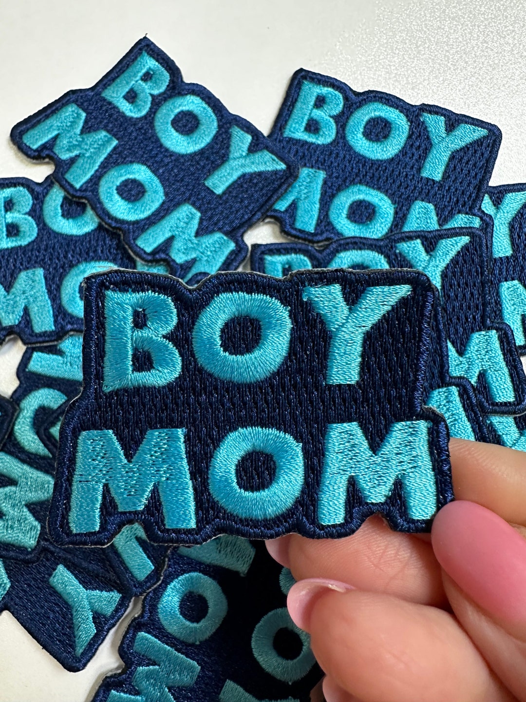 Boy Mom Blue Iron on Hat Patch, Boy Mom Patches, Boy Mom, Mom Patch ...