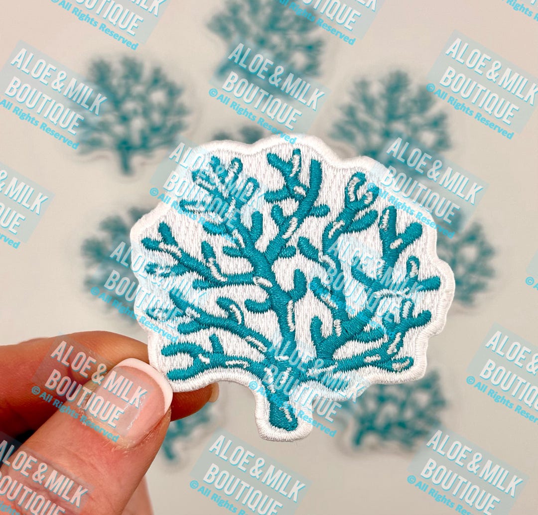 Coral Patch Turquoise, Summer Patches, Beach Patch, Coral Patches - Etsy