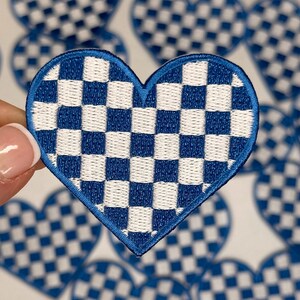 Checkered Heart Patch, Heart Patch, Checkered Heart, Trendy Patch, Game ...