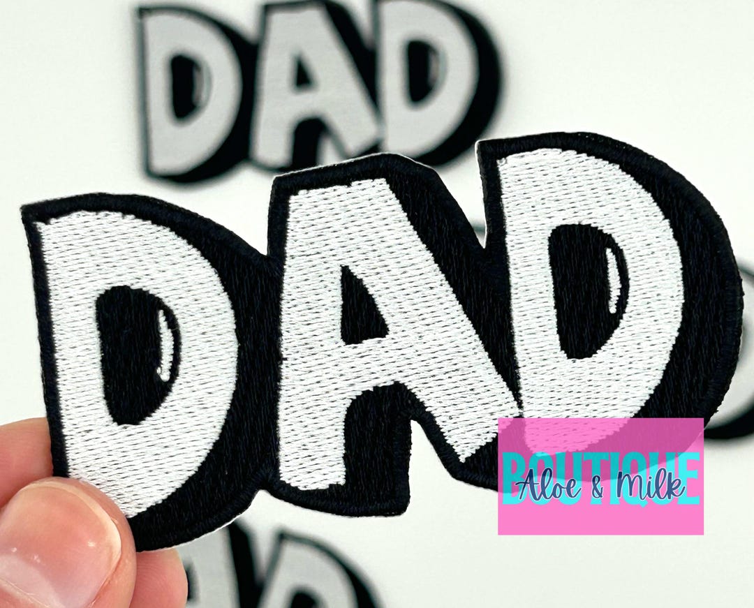 Embroidered Dad Patch - Iron on Applique (8cm X 3.8cm) - Etsy