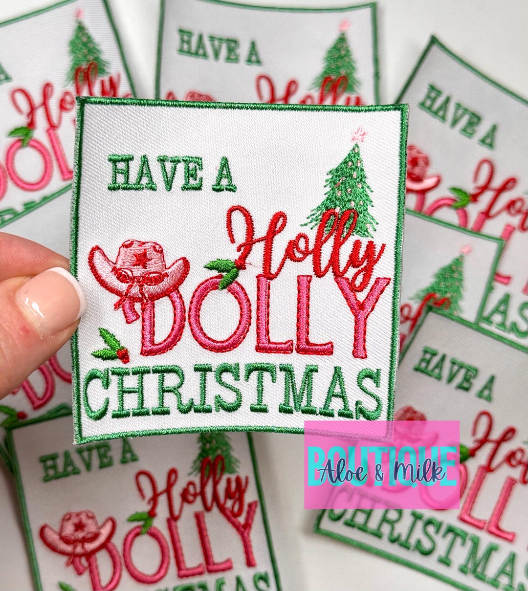 Christmas Holly Dolly Embroidered Patch - Country Christmas - Etsy