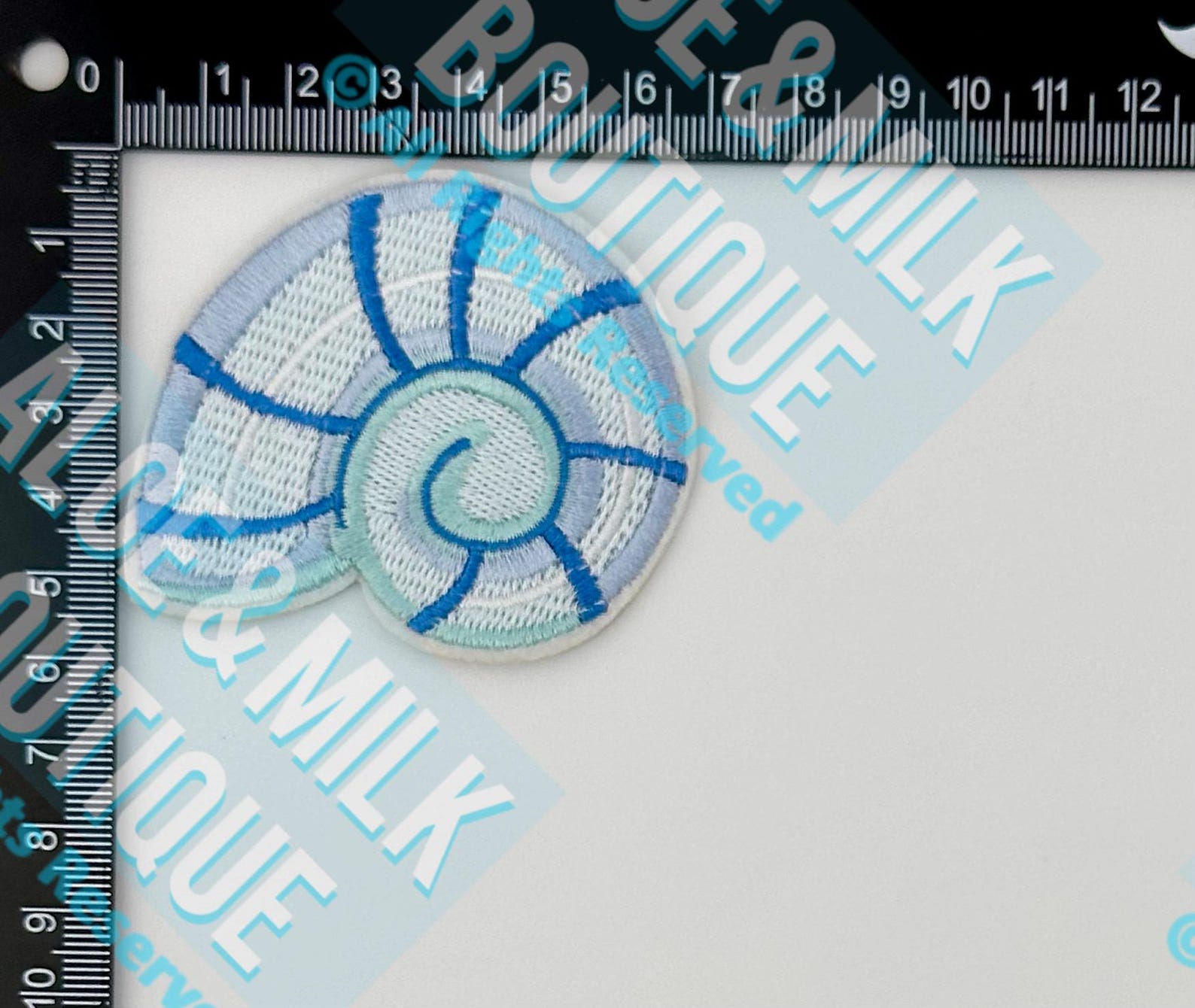 Blue Sundial Shell Patch: Embroidered Iron-on Seashell Applique - Etsy