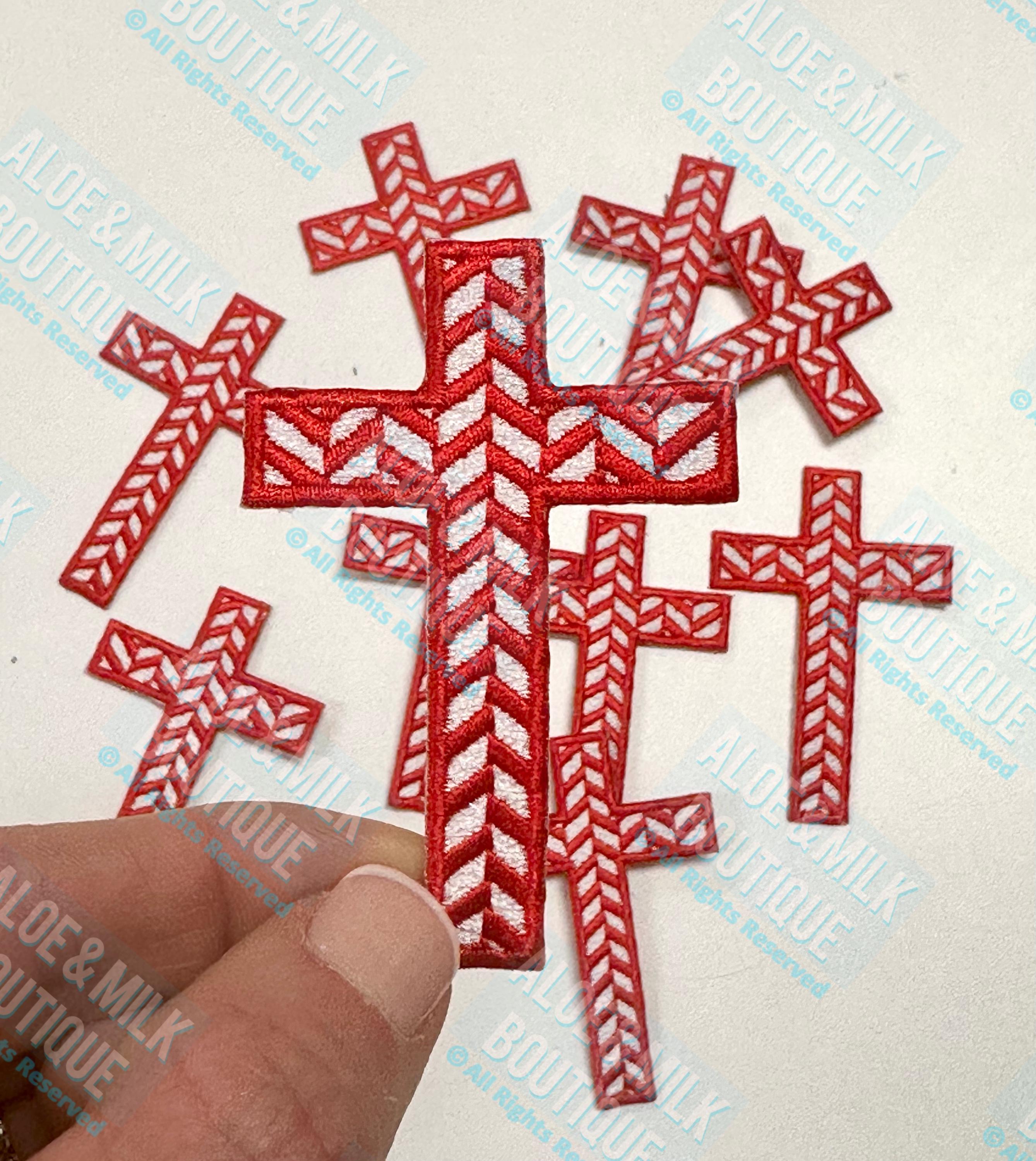 Embroidered Cross Patch: Iron-on Christian Applique - Etsy