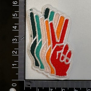 Embroidered Peace Sign Patch: Colorful Hand Iron-on Applique - Etsy