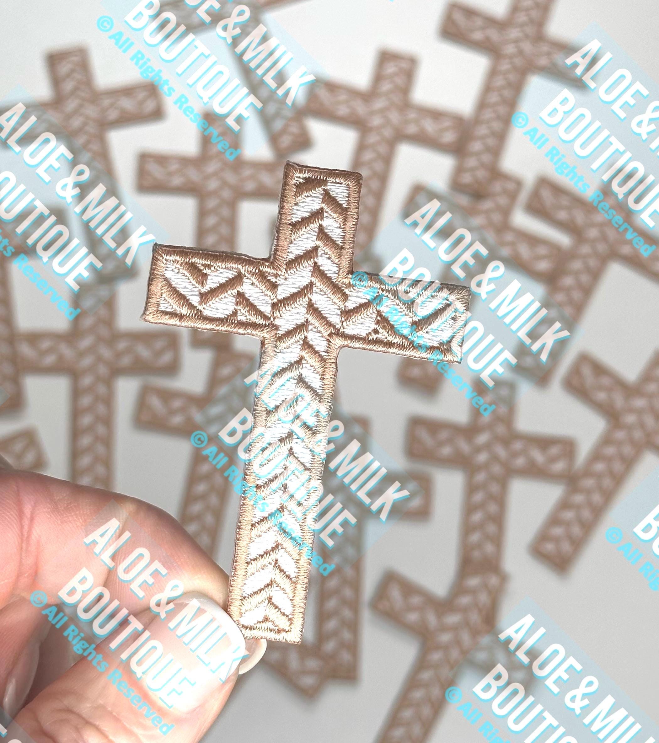 Embroidered Cross Patch: Iron-on Christian Applique - Etsy