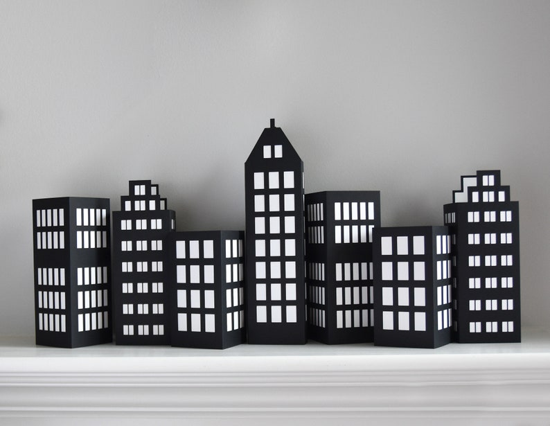 3D Paper Skyscraper Set: Superhero Party Cityscape Centerpiece for ...