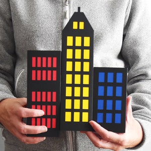 3D Paper Skyscraper Set | Superhero Party Cityscape Centerpiece for ...