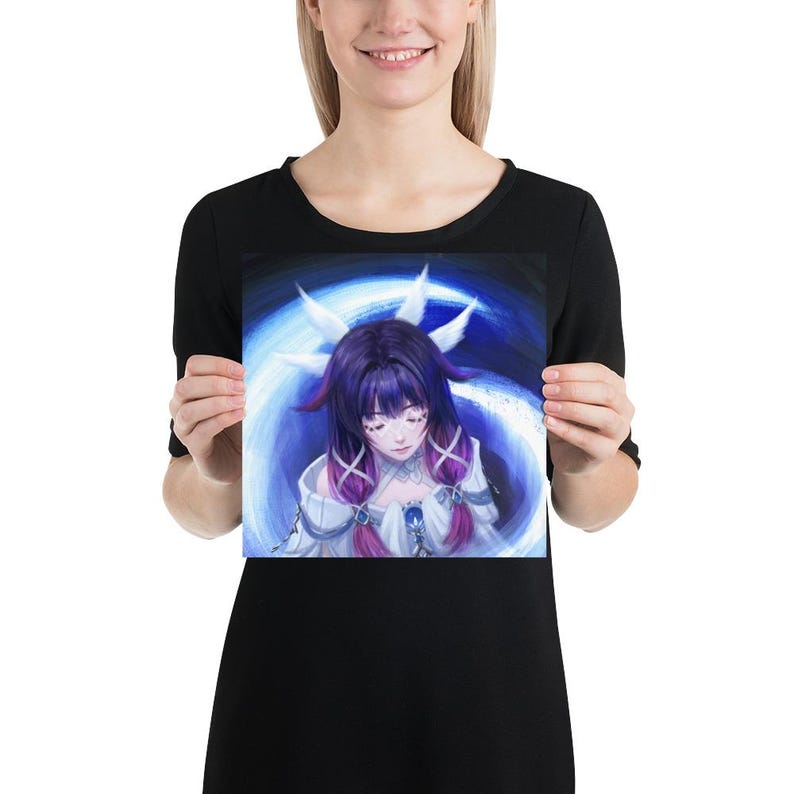 Columbina Fan Art Poster | Genshin Impact Damselette Dark Fantasy Wall ...