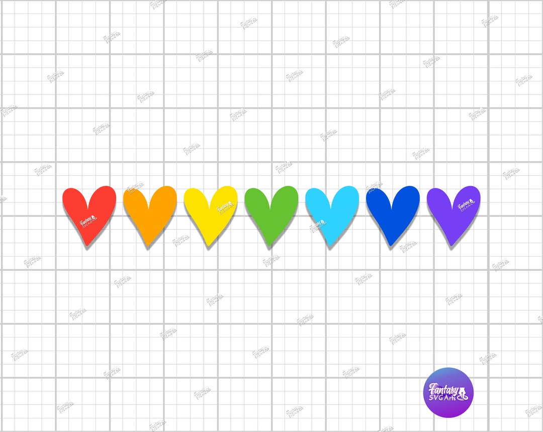 Rainbow Hearts Svg, Heart SVG, Pride Heart Svg, Valentine Heart Svg ...