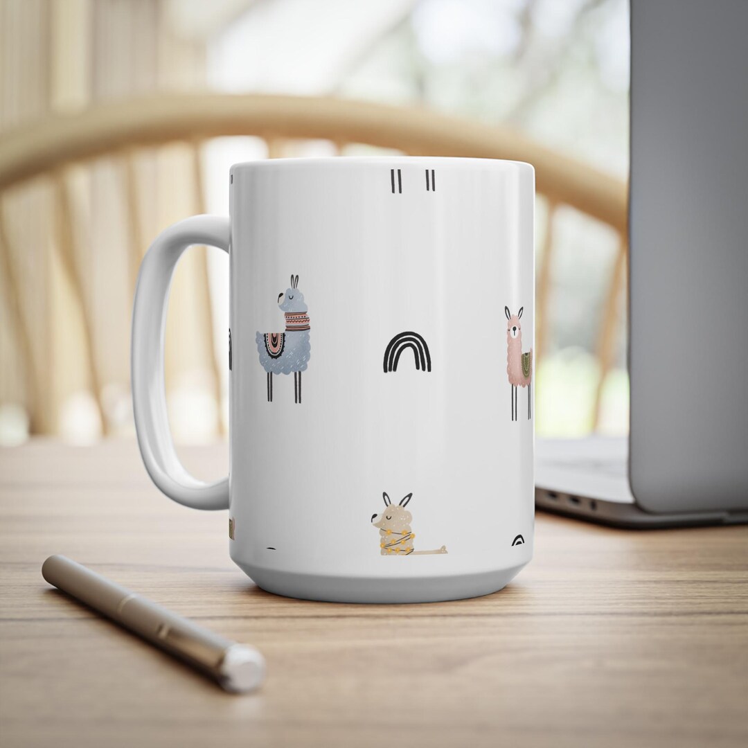 Alpaca Mug Cute Design Ceramic Coffee Cups 11oz 15oz Popular Gift Mug ...