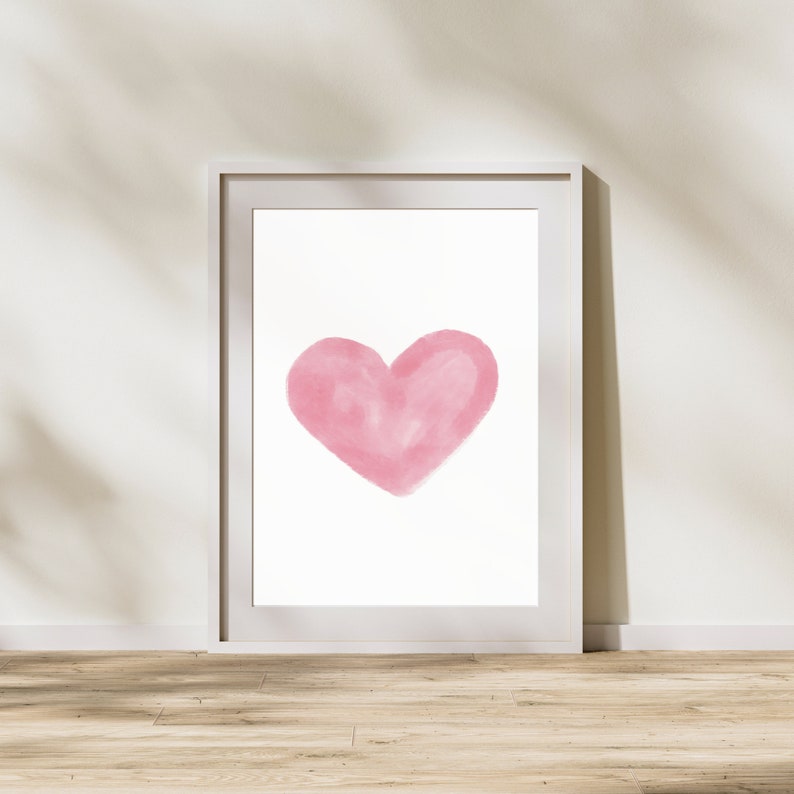 Pink Heart Wall Art for Nursery Heart Party Decor Pink Girls Room Art ...