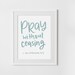 Christian Poster Pray Without Ceasing Print Blue Bible Verse Wall Art ...