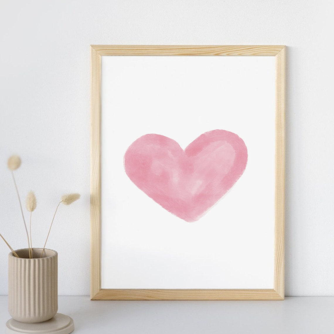 Pink Heart Wall Art for Nursery Heart Party Decor Pink Girls Room Art ...