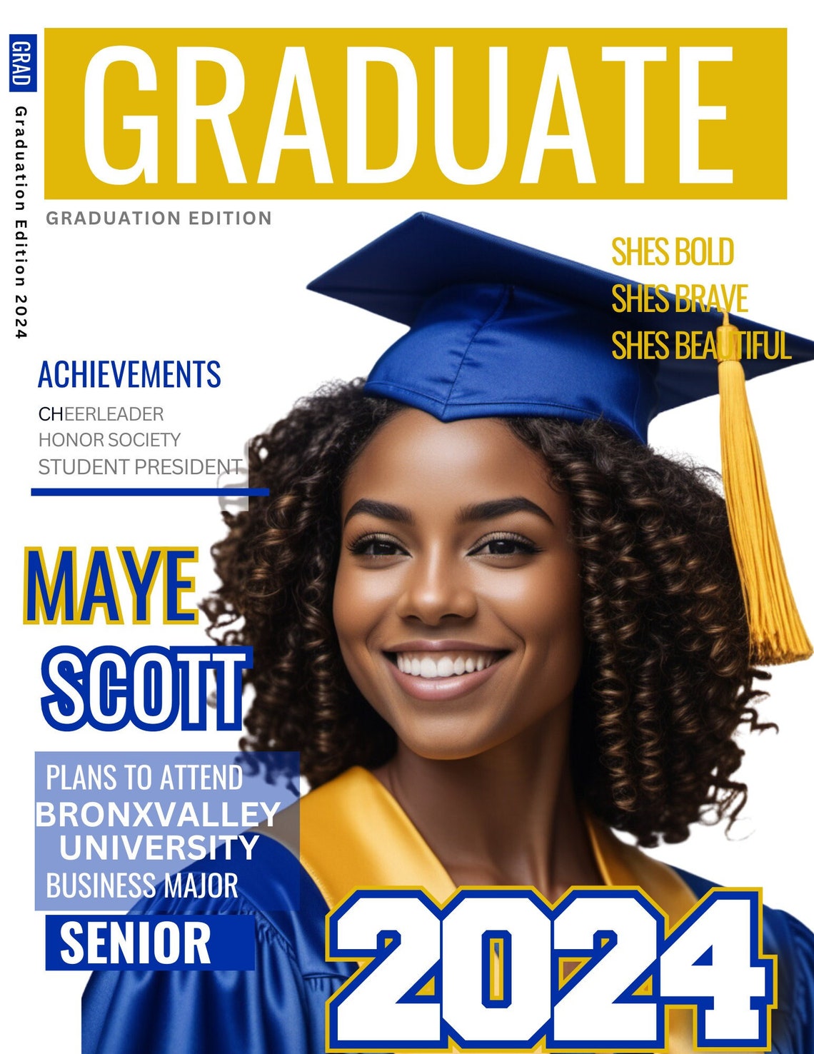 GRADUATE MAGAZINE COVER Template - Etsy