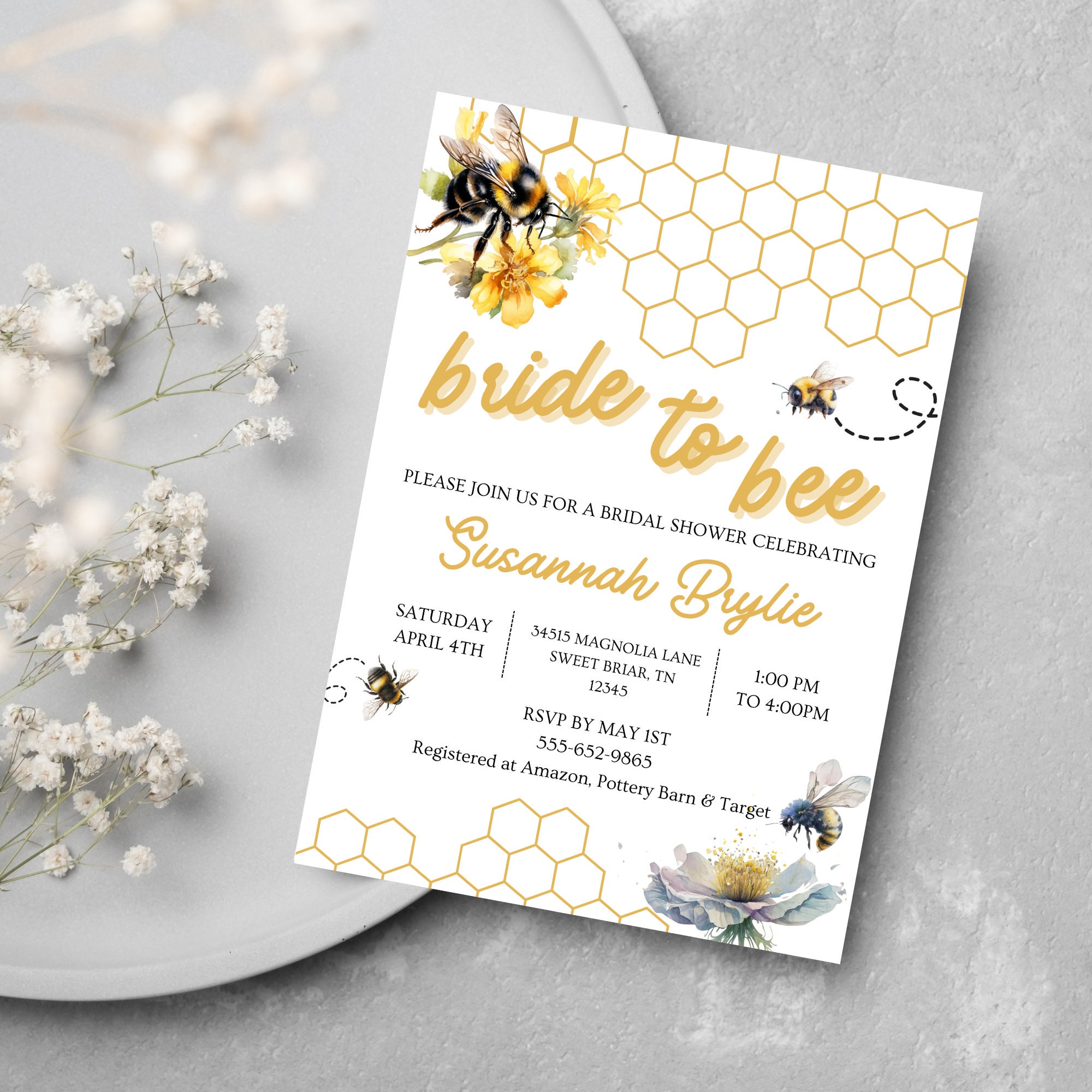 Bride to Bee | Bee Invitation | Printable Download | Instant Download ...