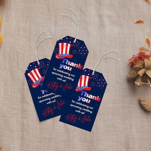 Editable 4th of July Birthday Favor Tag Template | Printable Patriotic ...