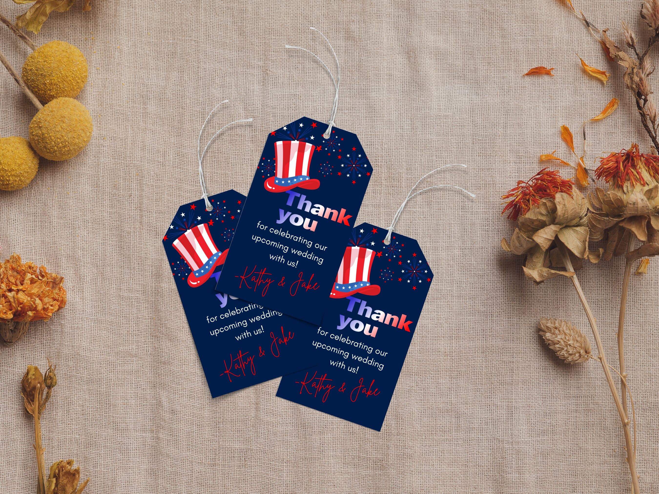 Editable 4th of July Birthday Favor Tag Template | Printable Patriotic ...