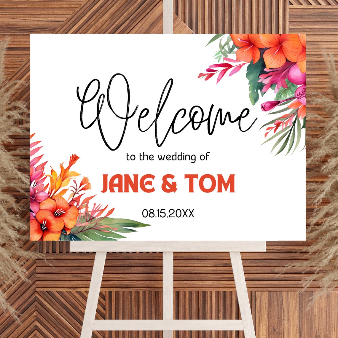 Wedding Welcome Sign Aloha | Hawaiian Theme Welcome Sign | Hawaii ...