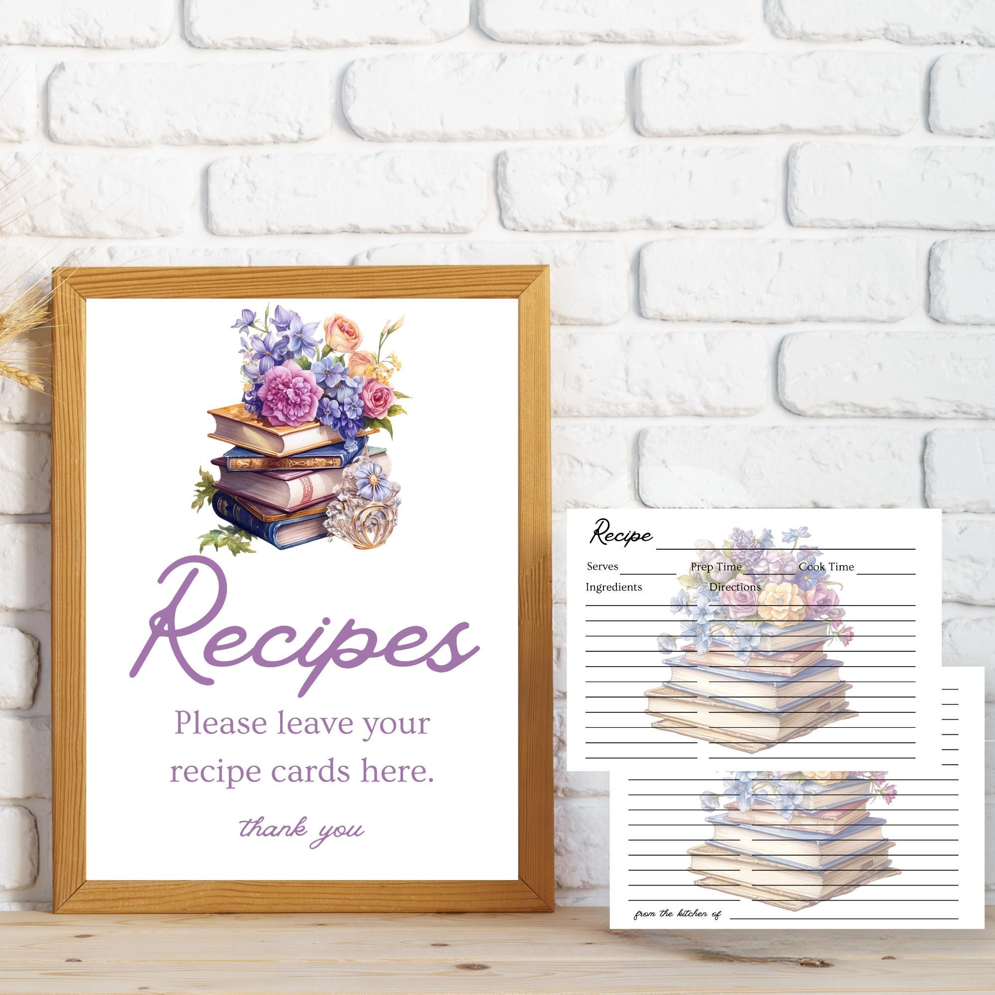 Bridal Shower Sign | Recipe Sign | Recipe Card | New Chapter Bridal ...