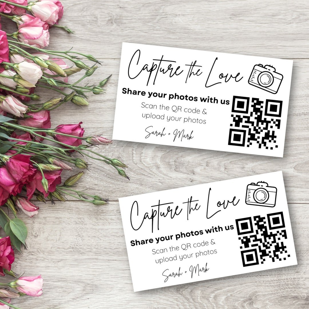 Customizable Wedding Photo Sharing Sign | Capture the Love QR Code ...