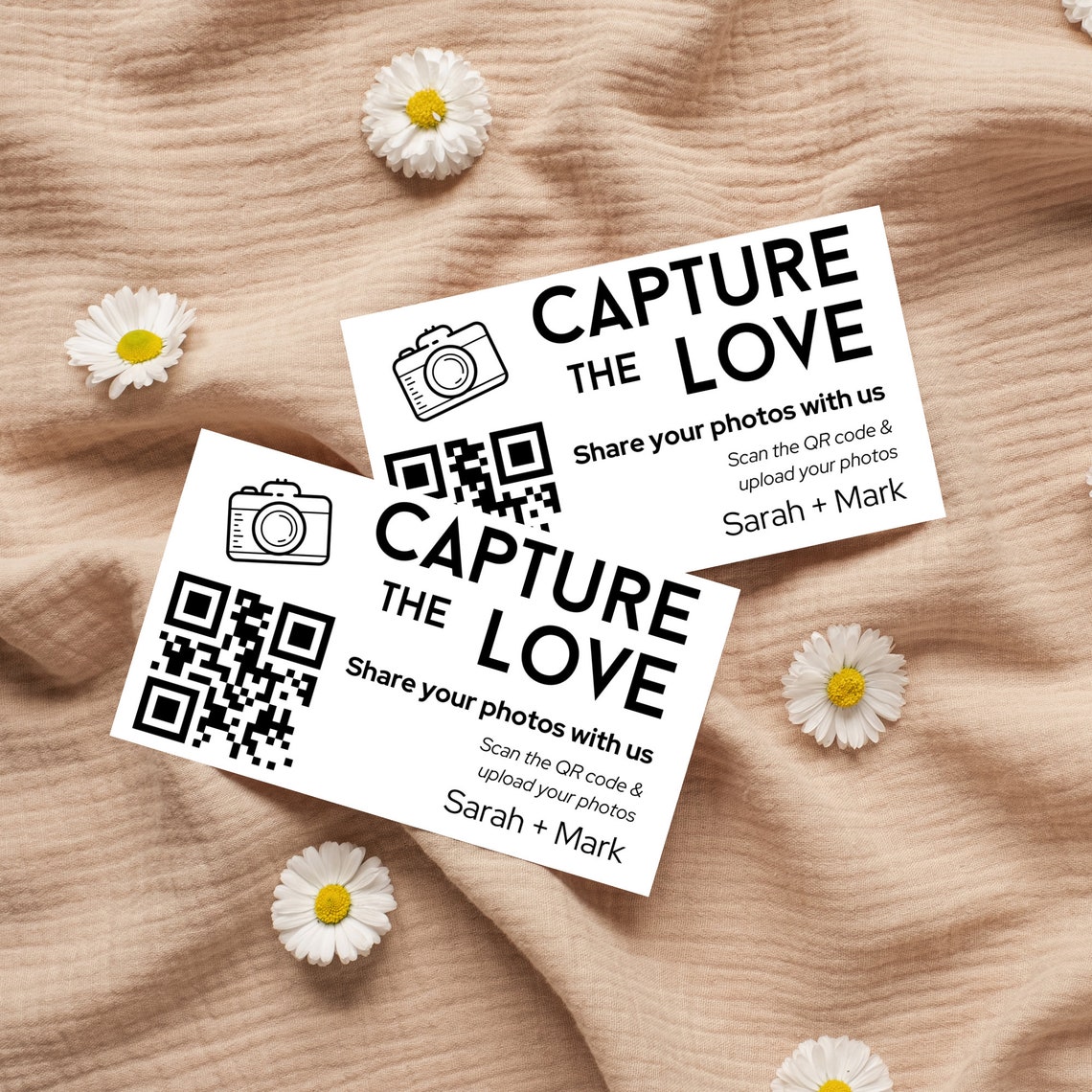 Capture the Love Wedding QR Code Card | Wedding Photo Card | Qr Code ...