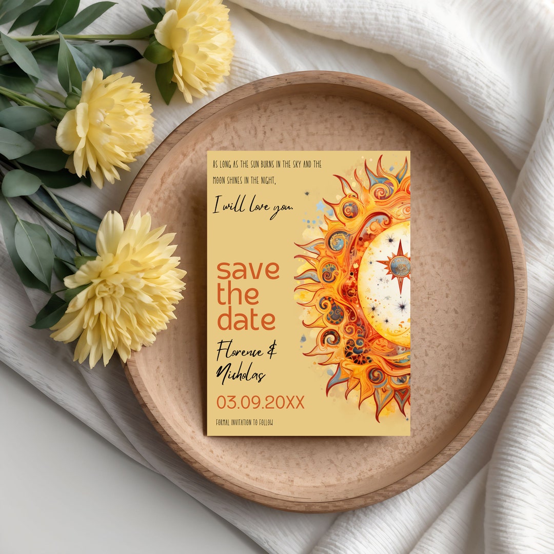 Celestial Wedding | Bohemian Wedding Invite | Witchy Wedding Invitation ...