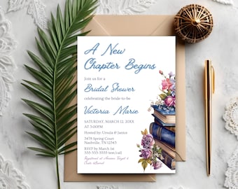 New Chapter Bridal Shower Invitation Booked Themed Bridal Shower ...
