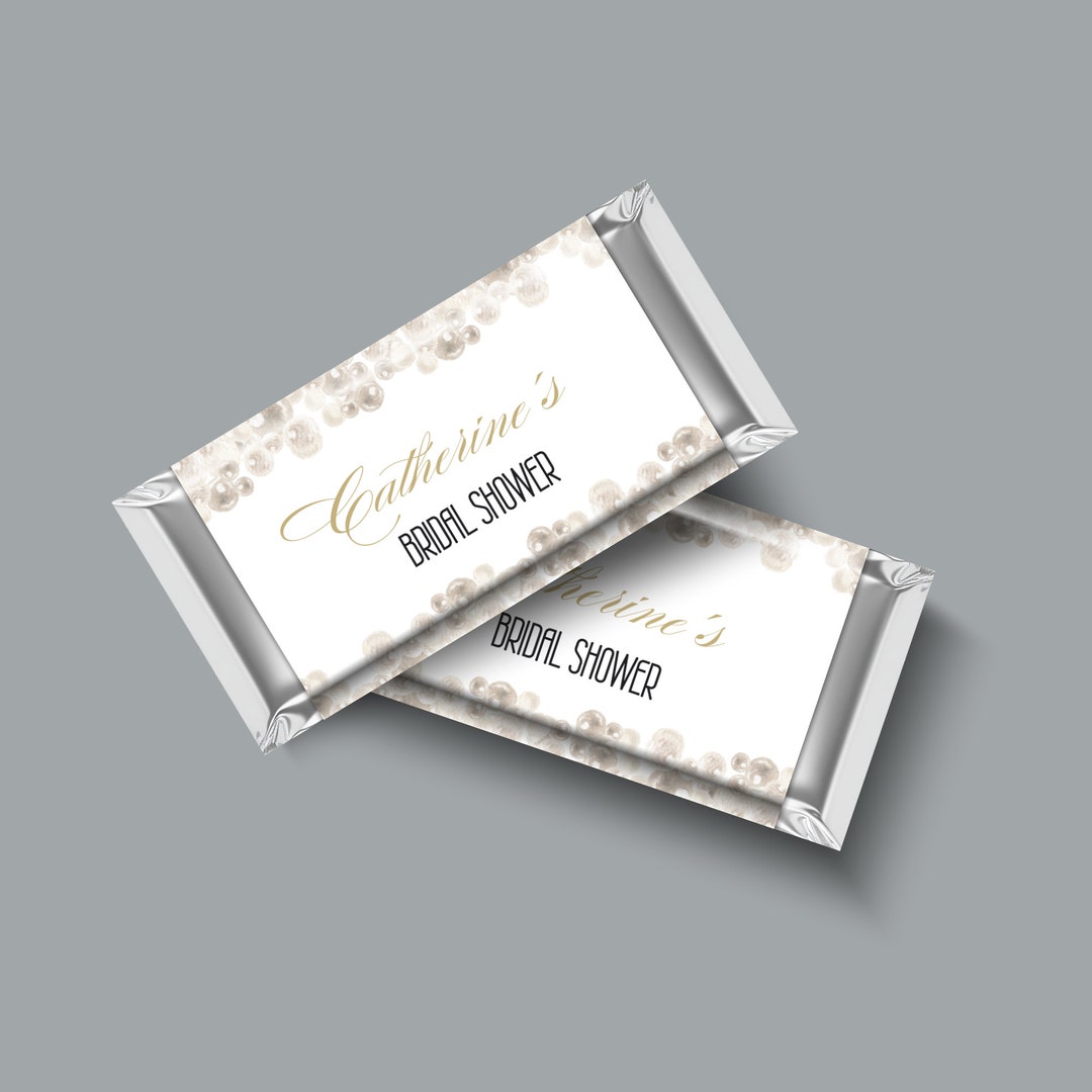 Personalized Chocolate Favor Wrappers | Pearl and Prosecco Bridal ...