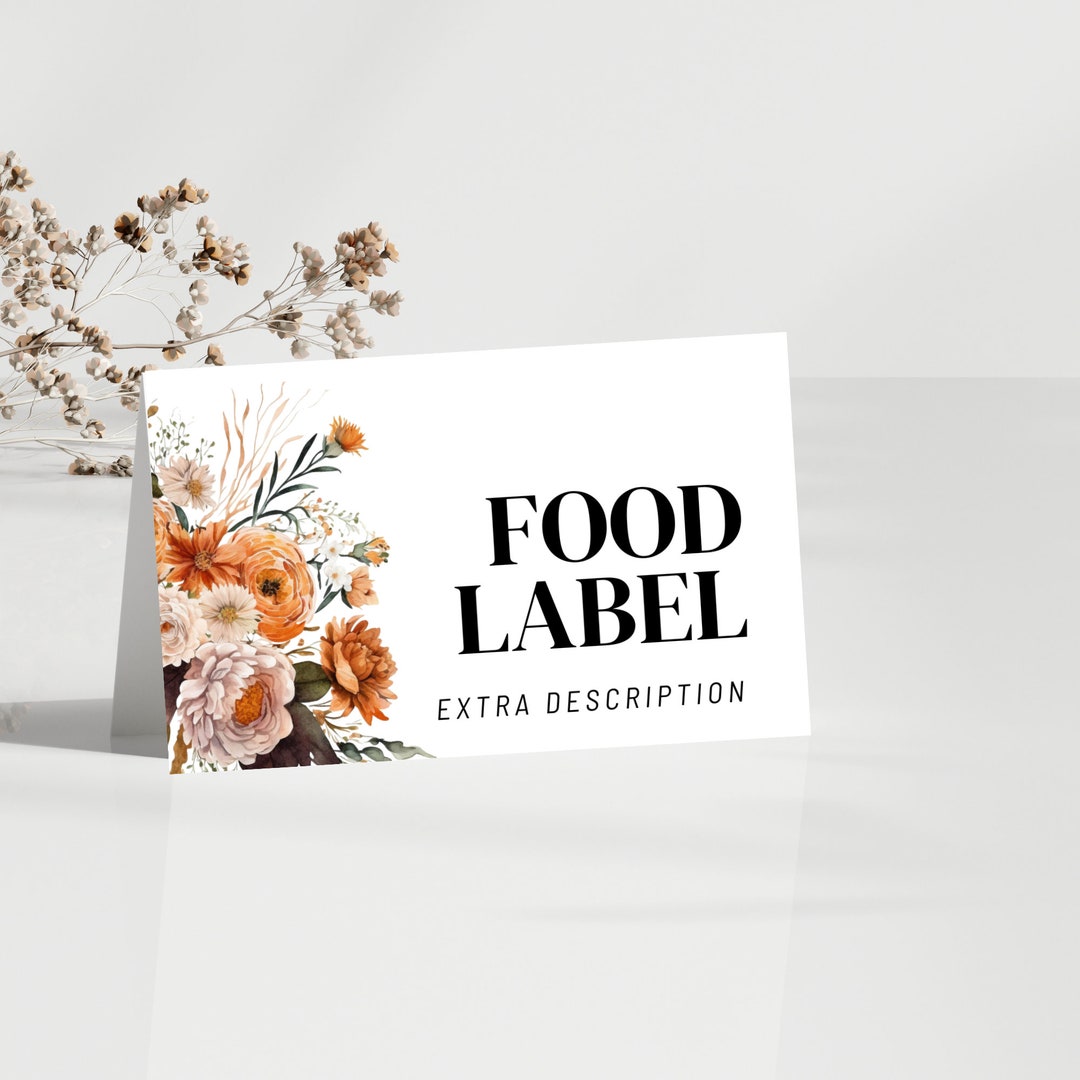 Terracotta Buffet Card Template | Wedding Buffet Menu Cards | Wedding ...