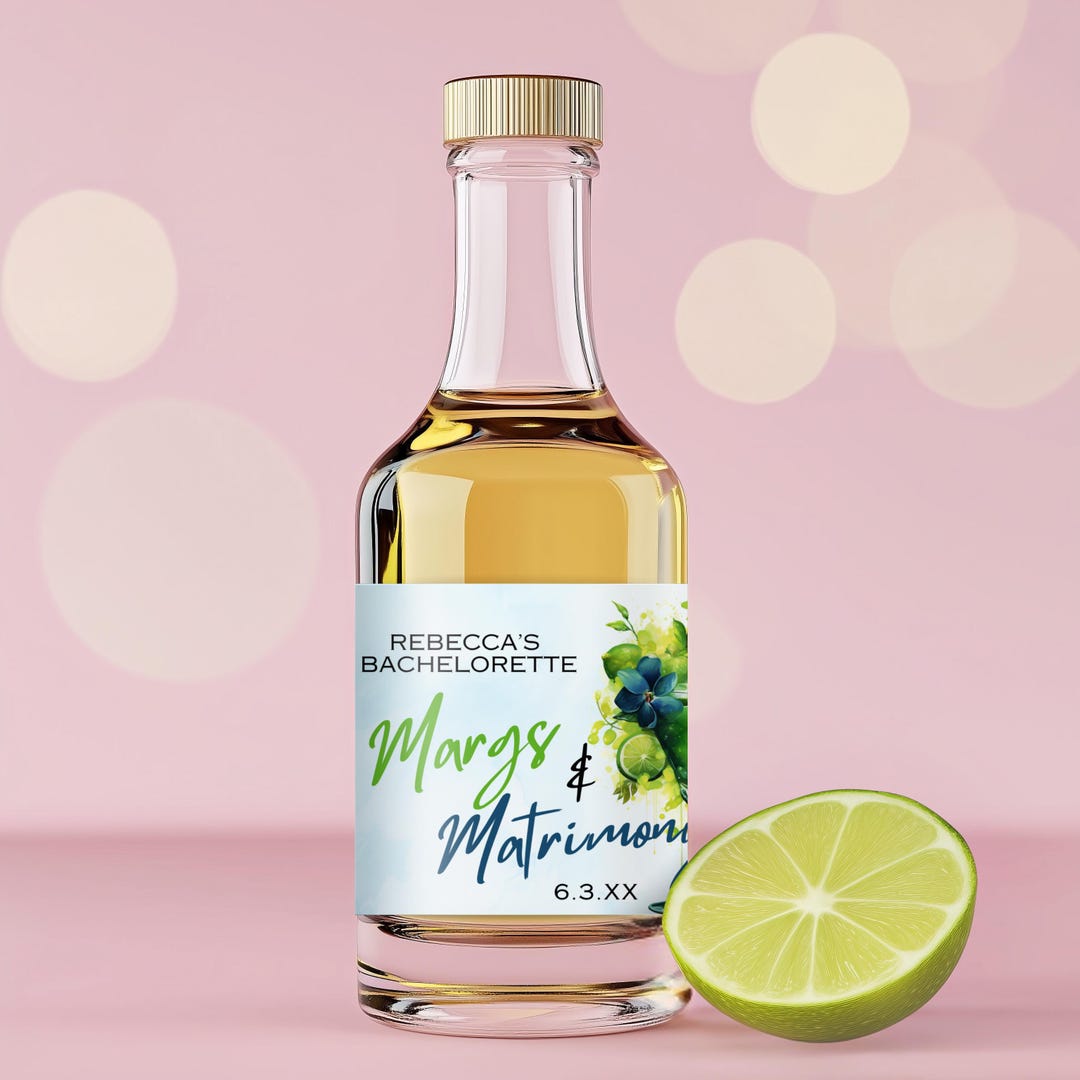 Mini Liquor Bottle Labels - Custom Party Favors - Editable Templates ...