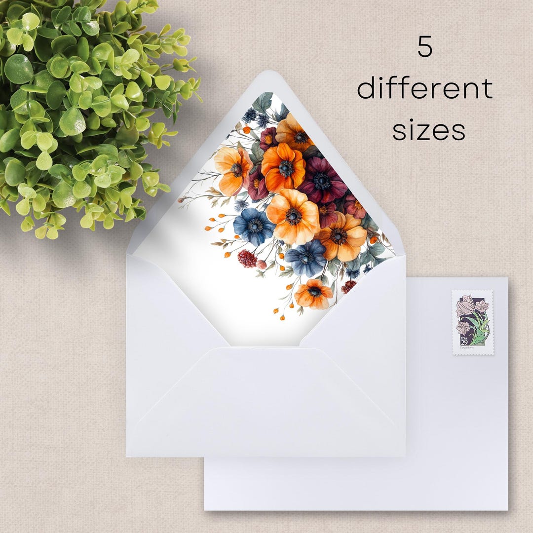 Printable Cottagecore Wedding Invitation Liners - Wildflower Design ...