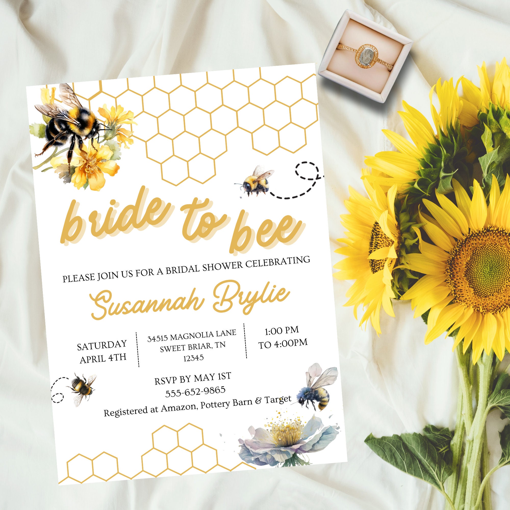 Bride to Bee | Bee Invitation | Printable Download | Instant Download ...
