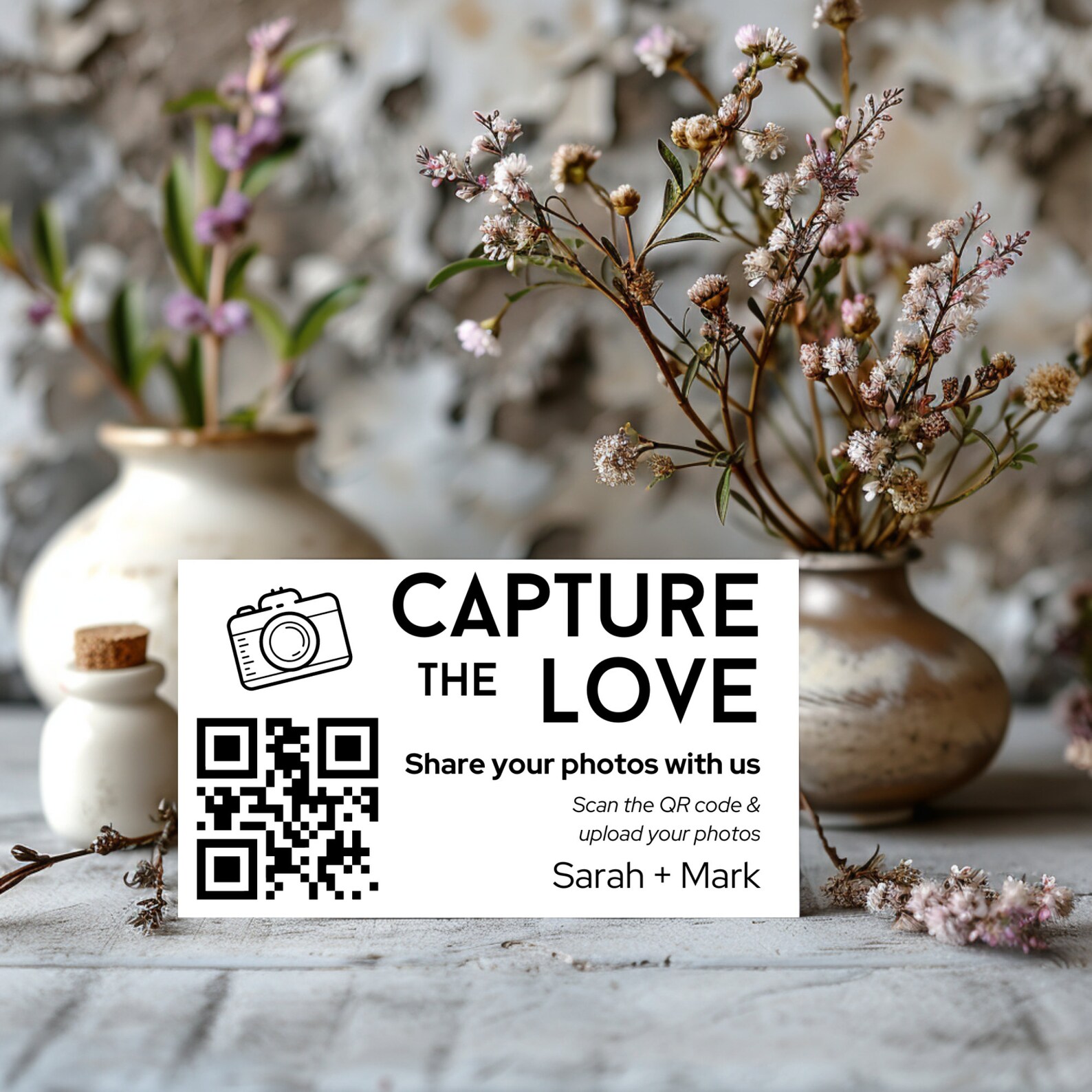 Capture the Love Wedding QR Code Card | Wedding Photo Card | Qr Code ...