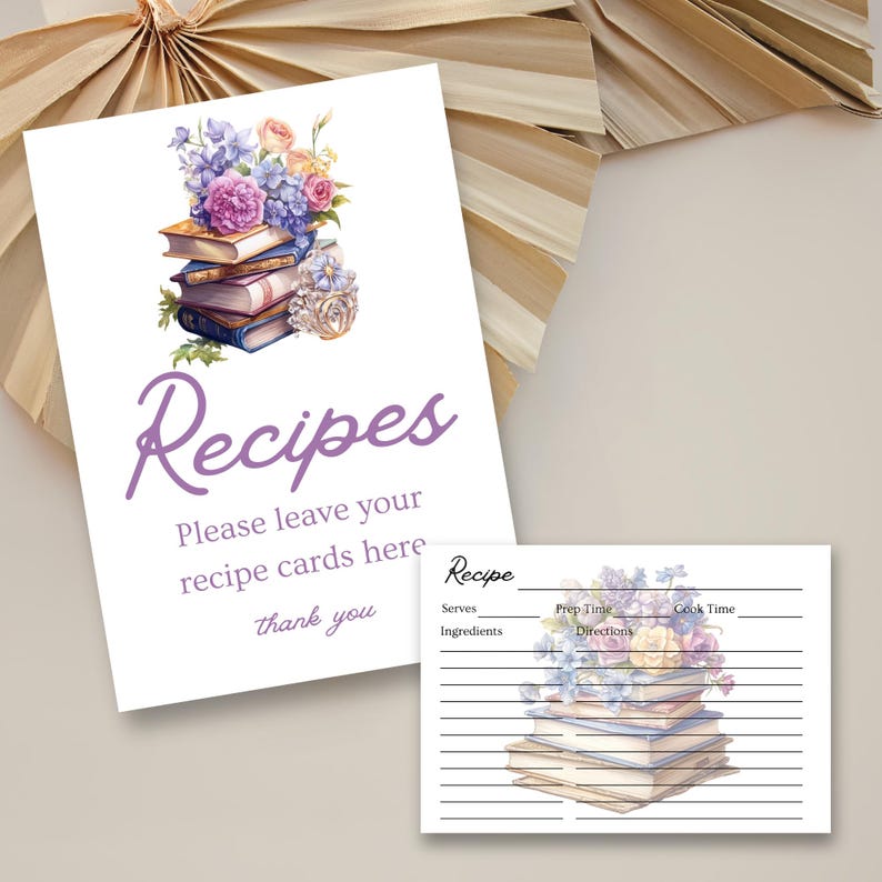 Bridal Shower Sign | Recipe Sign | Recipe Card | New Chapter Bridal ...
