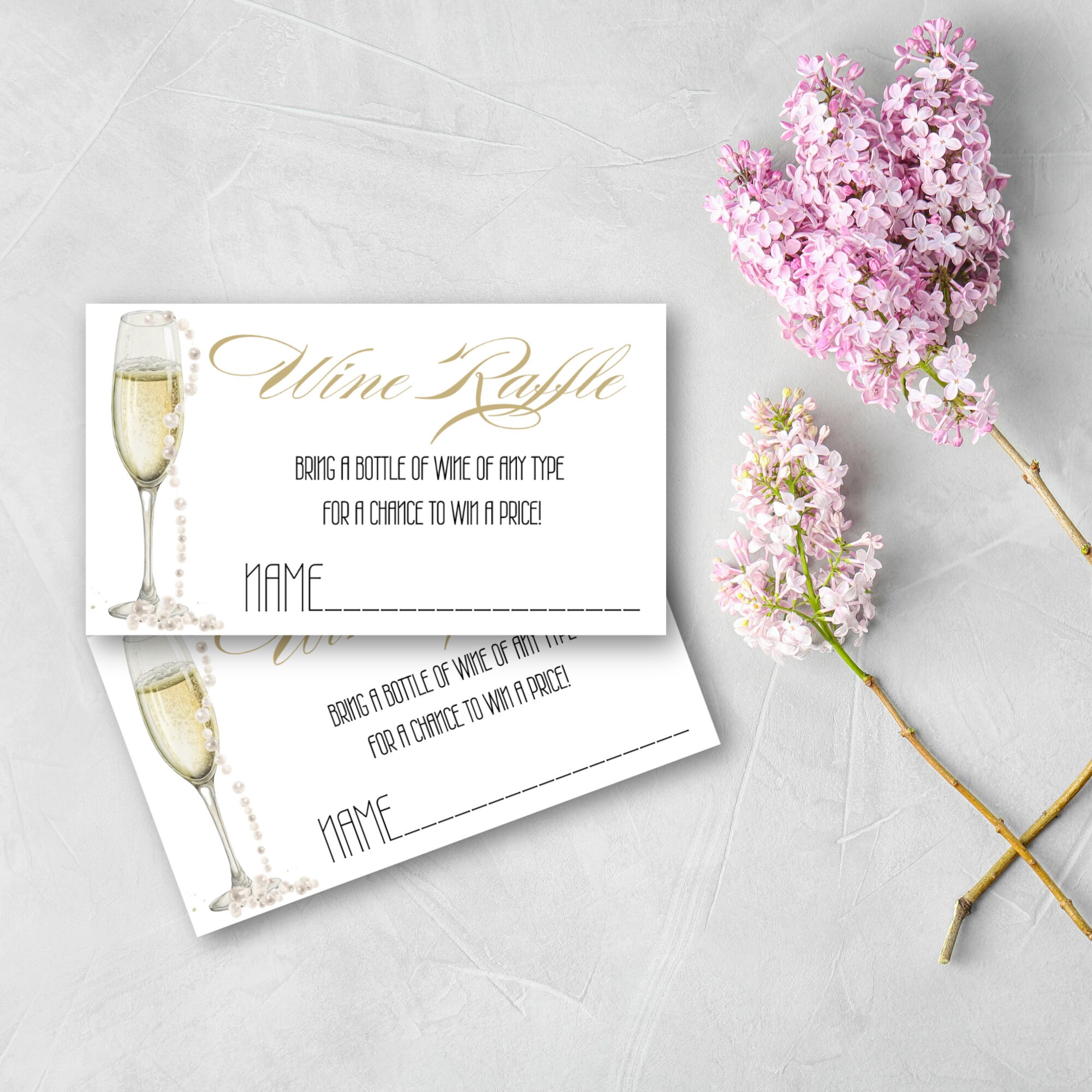 Pearl and Prosecco Wine Raffle Sign and Tickets | Raffle Tickets ...