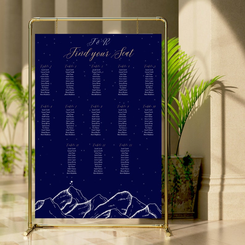 Celestial Wedding Seating Chart Template | Celestial Reception Signs ...