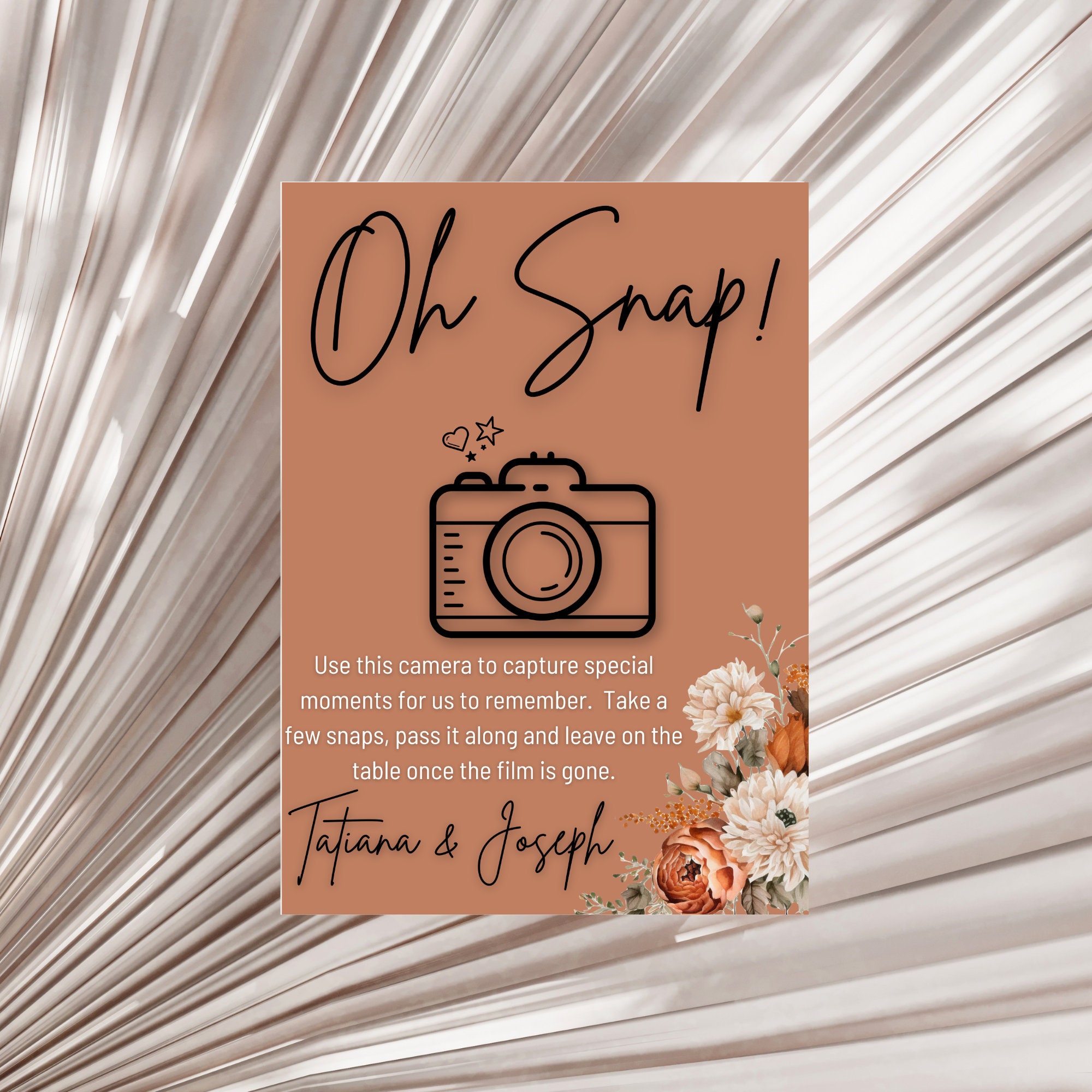 Disposable Camera Wedding Sign | Oh Snap Wedding Sign | Edit With Canva ...