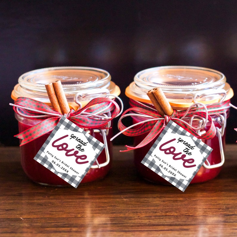 Spread the Love Bridal Shower Favor Tag | Rustic Wedding Thanks Tag ...